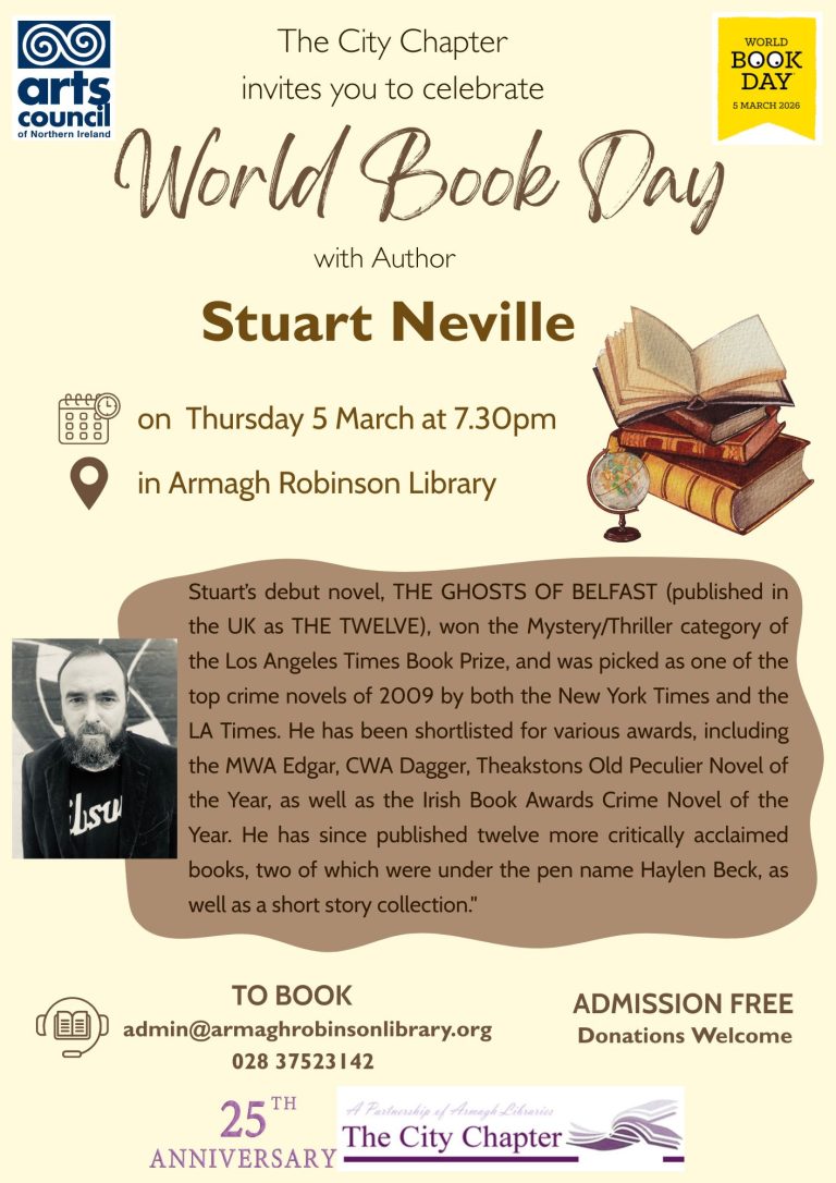World Book Day 2026 | Stuart Neville - Armagh Robinson Library & No 5